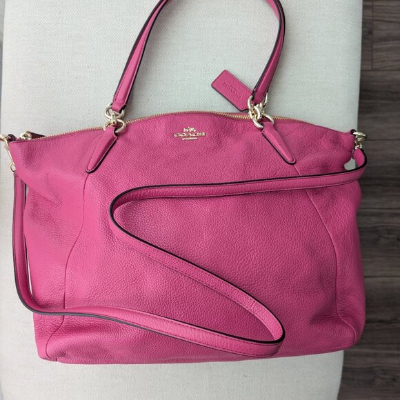 Coach | Bags | Coach Pink Leather Shoulder Bag | Poshmark